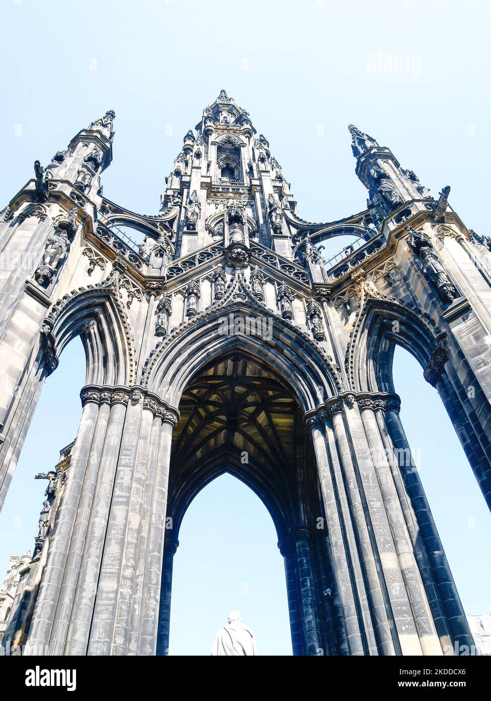 Scott Monument in Edinburgh in rising skyward perspective Stock Photo ...
