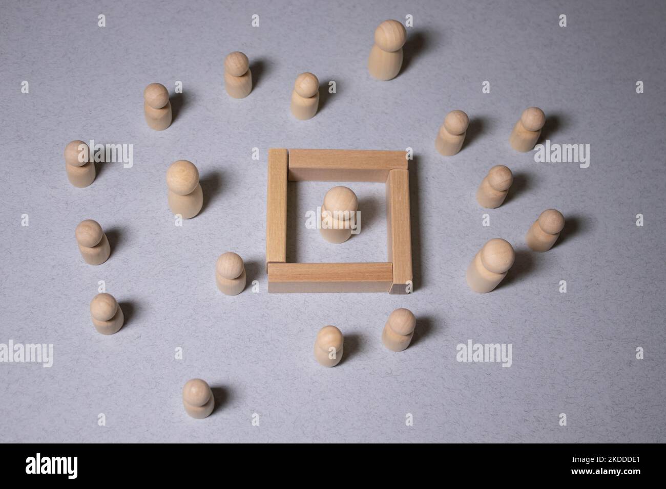 Shapes of people grouped in solidarity community with simple white ...