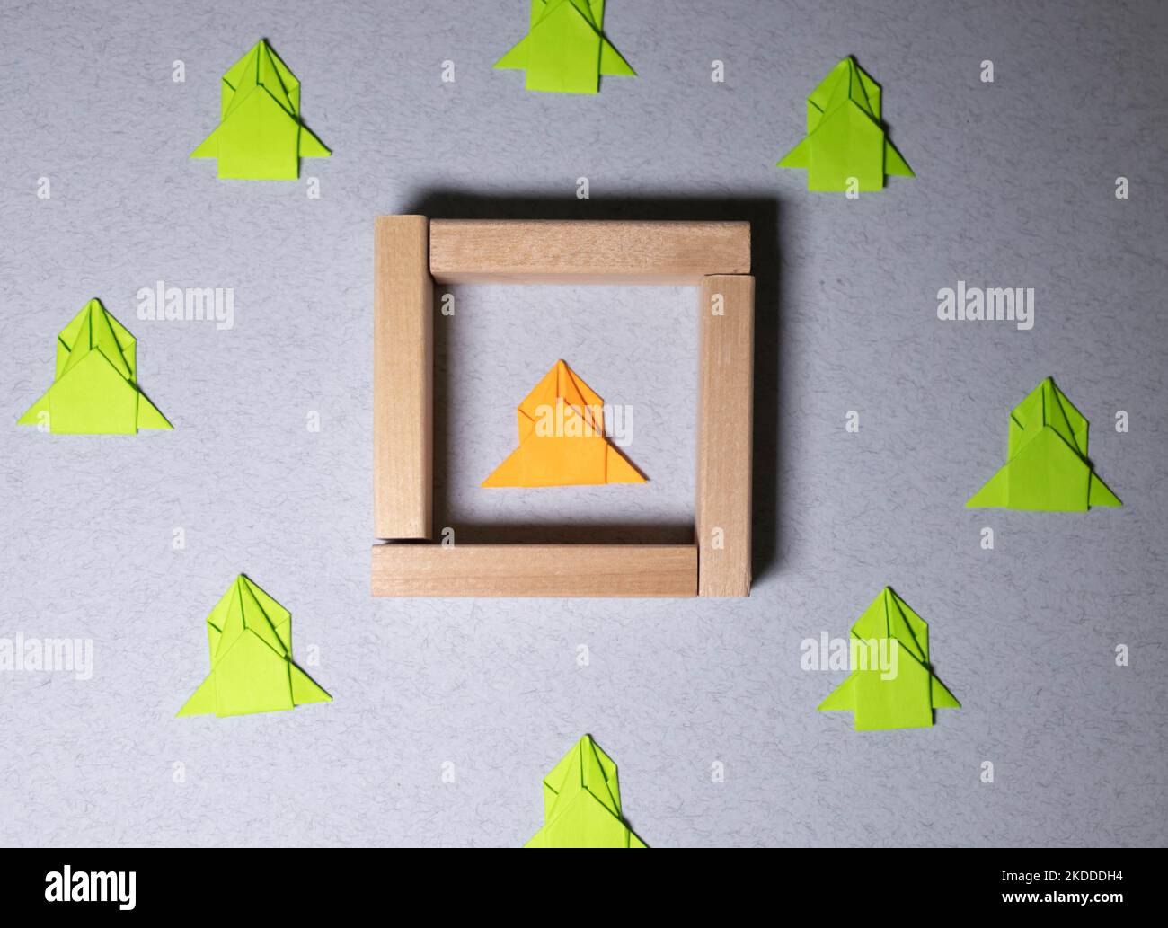 Conceptual composition in the form of two origami paper racing cars on ...