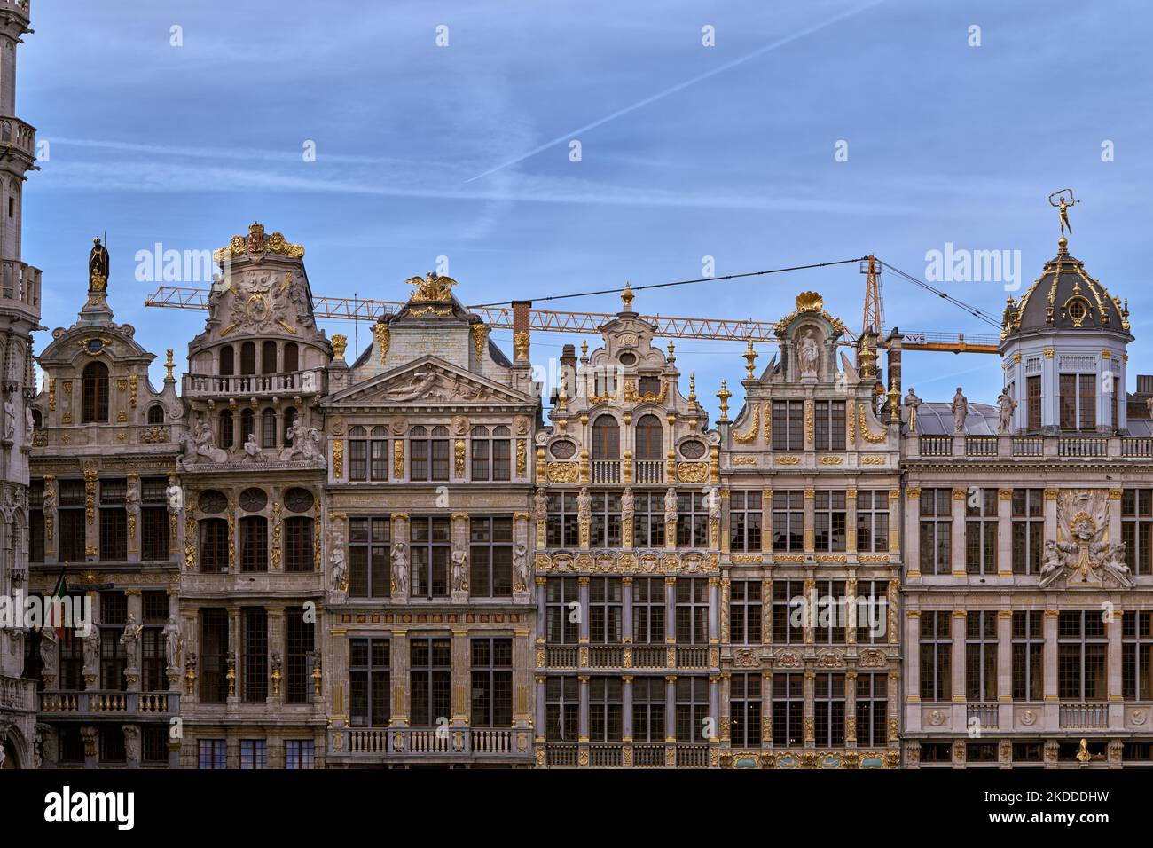 A beautiful view of Grand Place with its guild halls historical ...