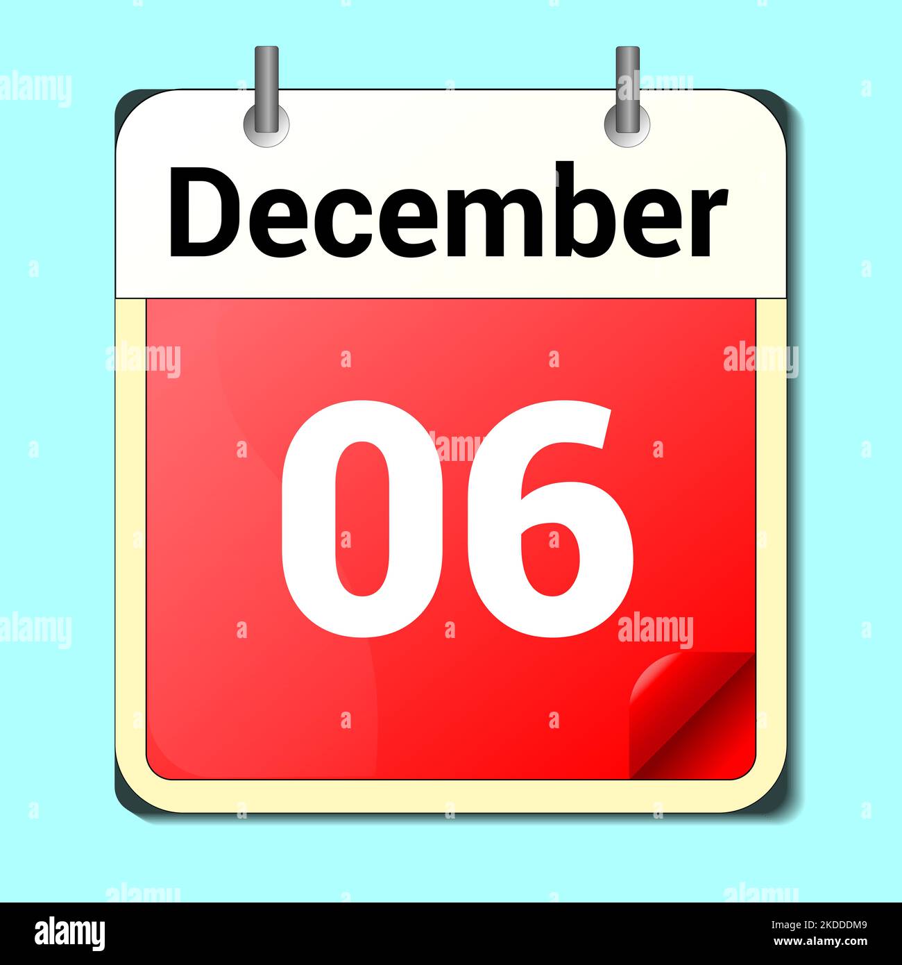 day on the calendar, vector image format, December 6 Stock Vector Image ...