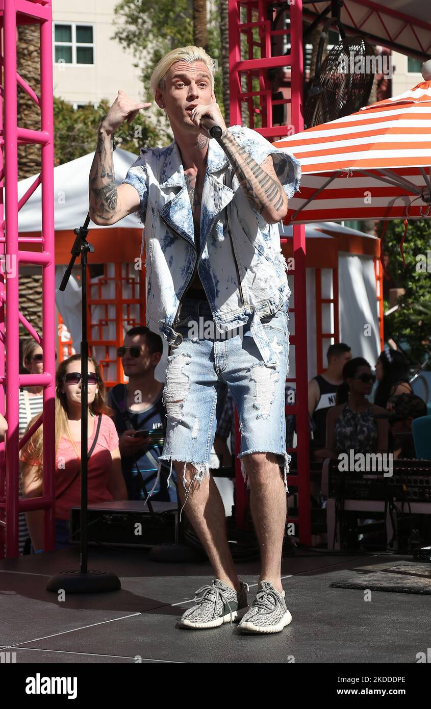 ARCHIVE: 15 April 2017 - Las Vegas, Nevada - Aaron Carter. Aaron Carter ...