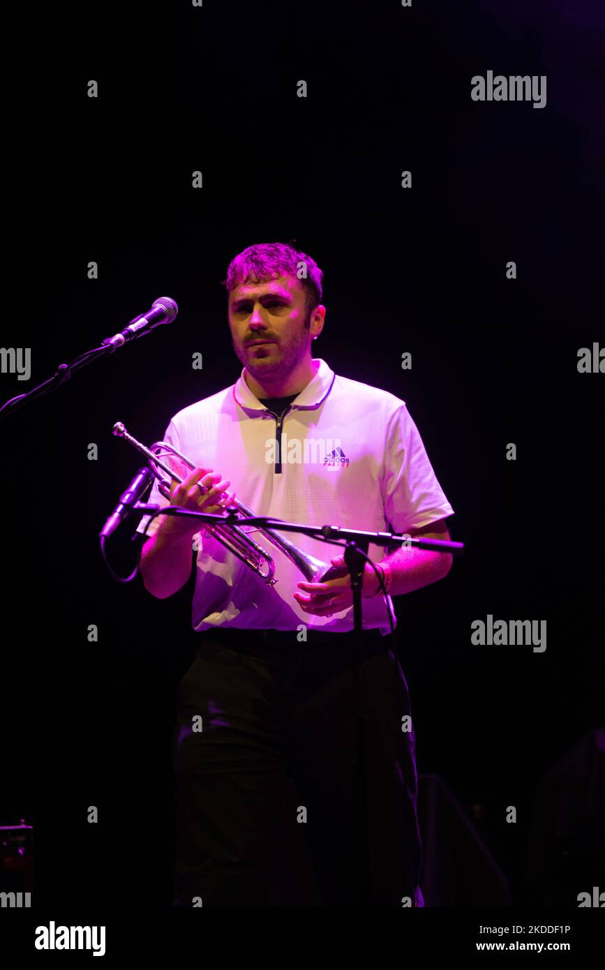 British indie pop singer Katy J Pearson performing with her band at the ...