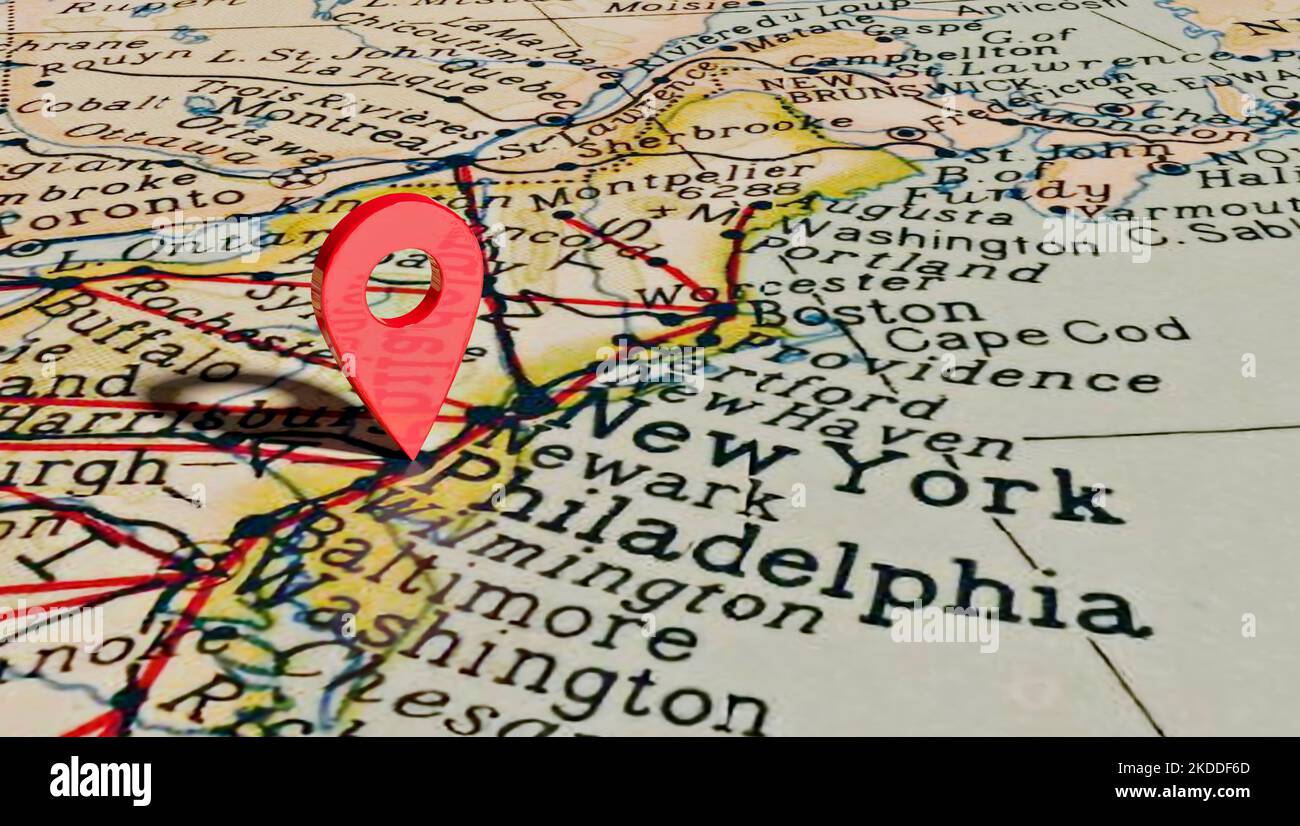 Philadelphia road map hi-res stock photography and images - Alamy