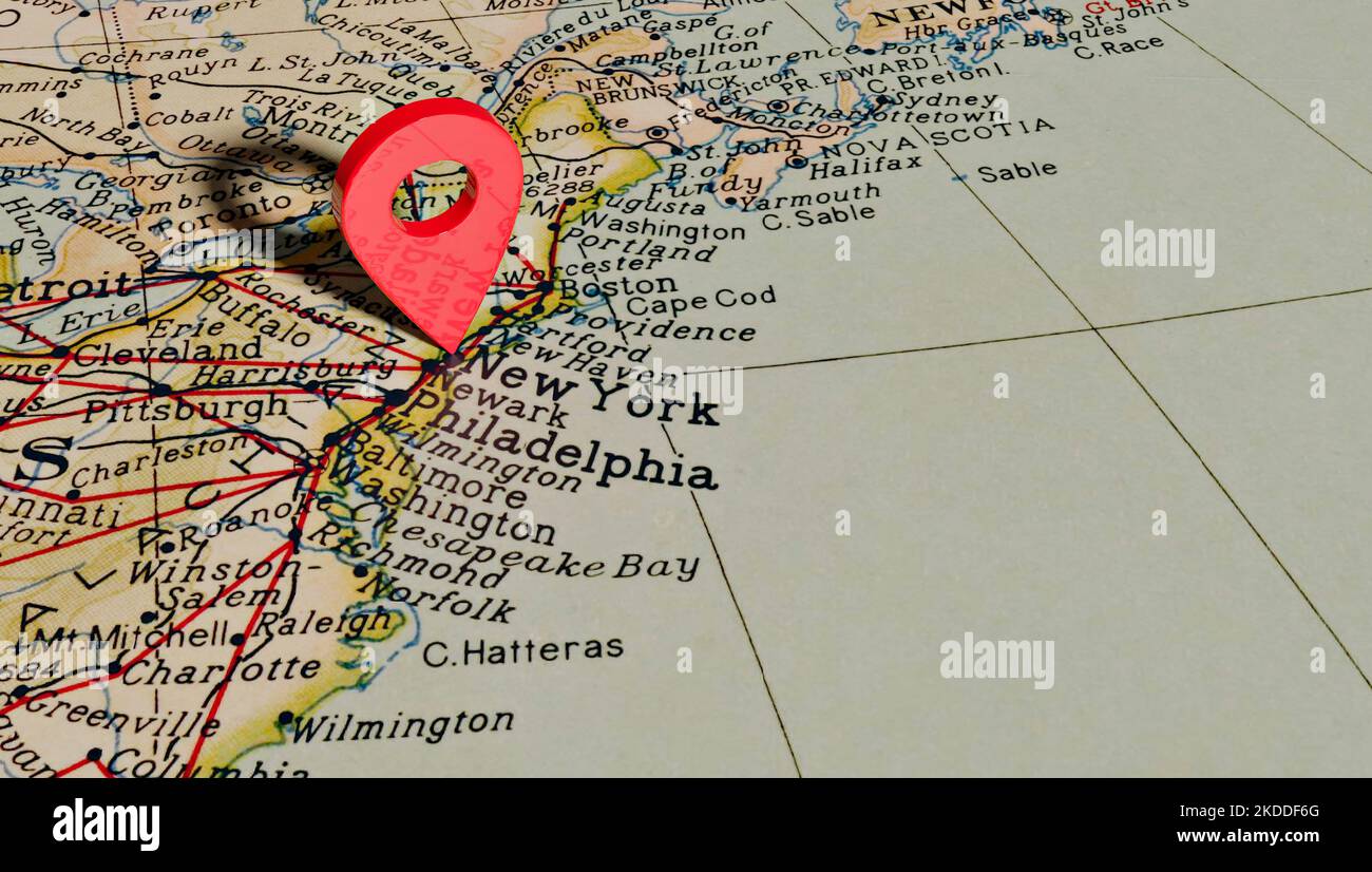 United states map new york city pin hi-res stock photography and images ...