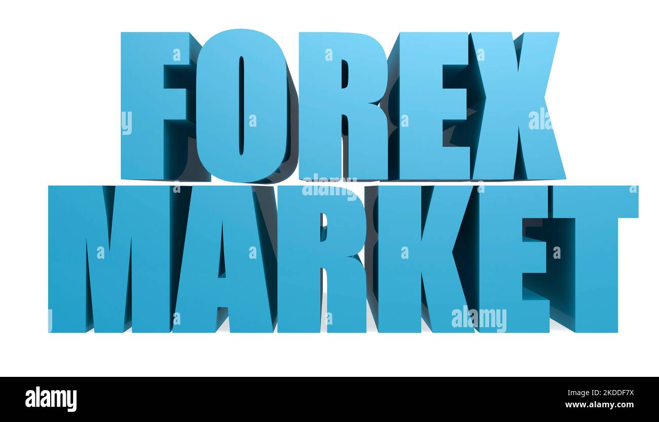 Forex market word isolated on white background, 3d rendering Stock ...