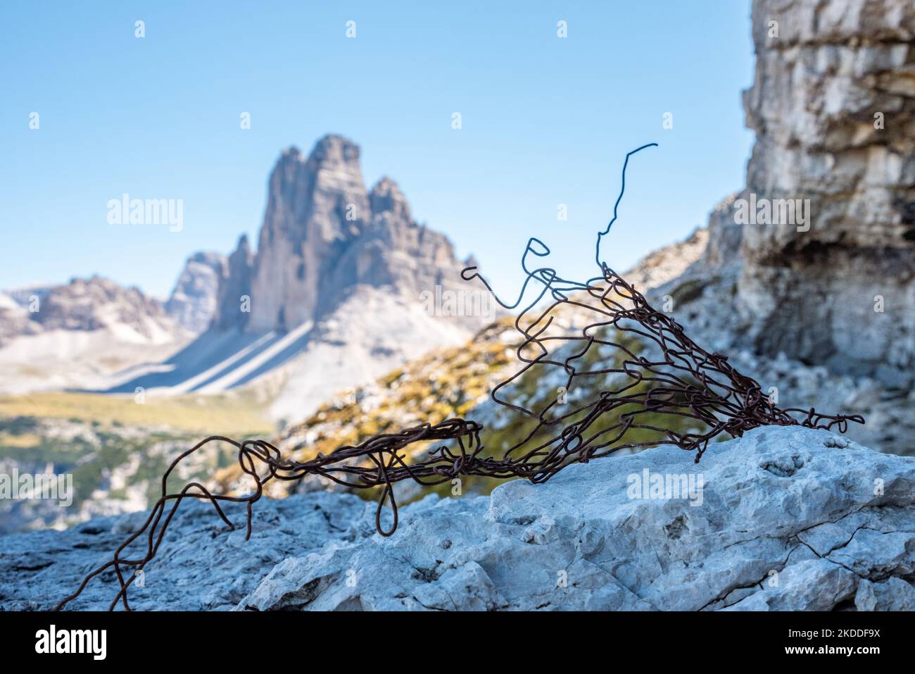 Remains of military fortifications on Mount Piano in the Dolomite Alps ...