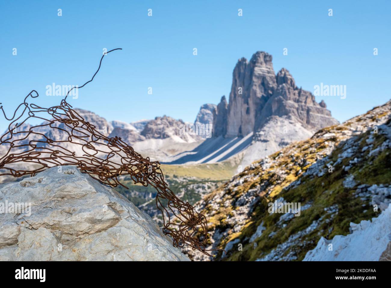 Remains of military fortifications on Mount Piano in the Dolomite Alps ...