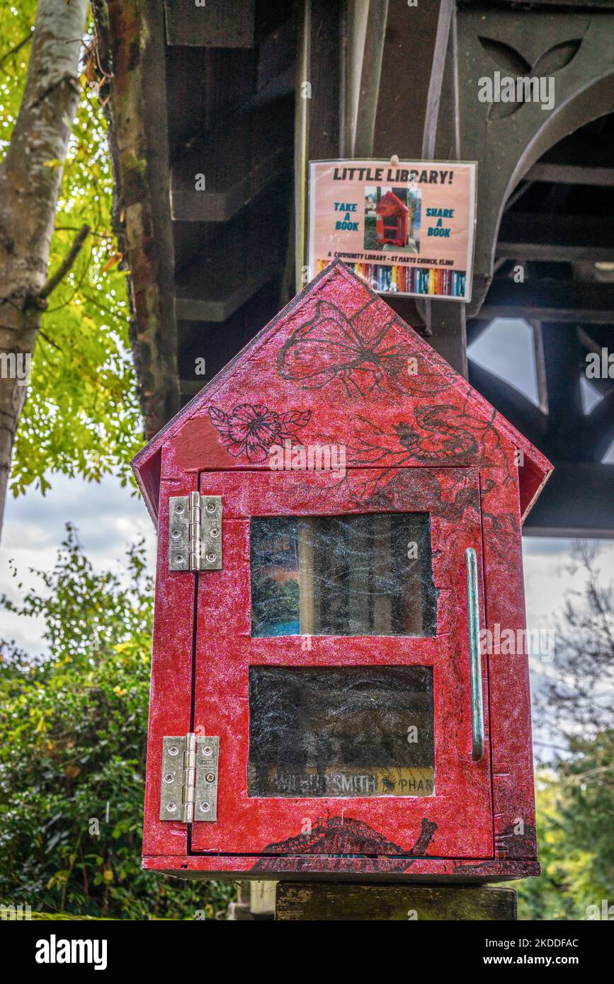 Little library at Eling cemetery, Hampshire, England, UK Stock Photo ...