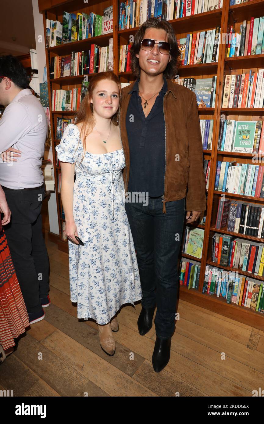 Millie Griffiths and Damian Hurley attend "The Quickening" book launch ...