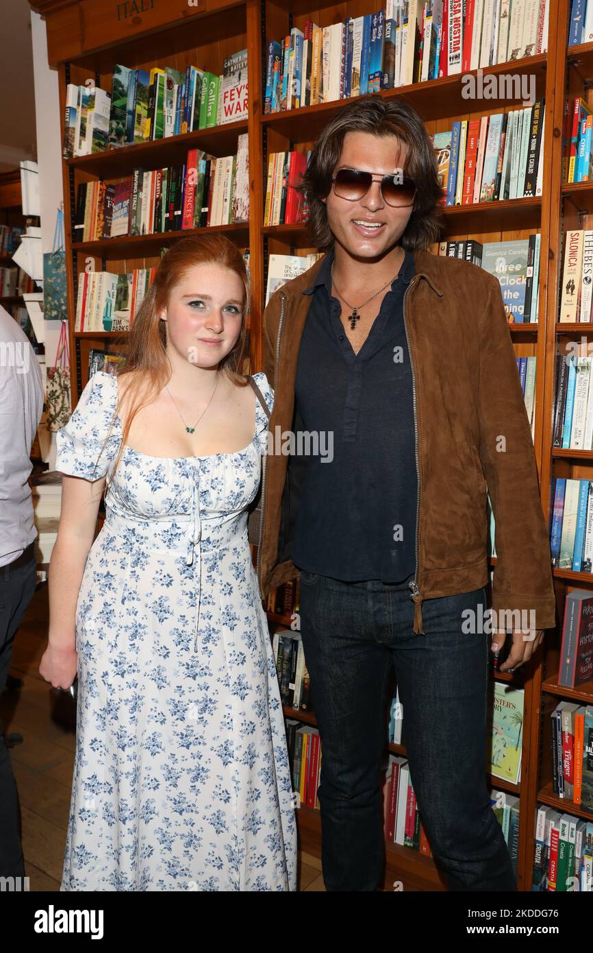 Millie Griffiths and Damian Hurley attend "The Quickening" book launch ...