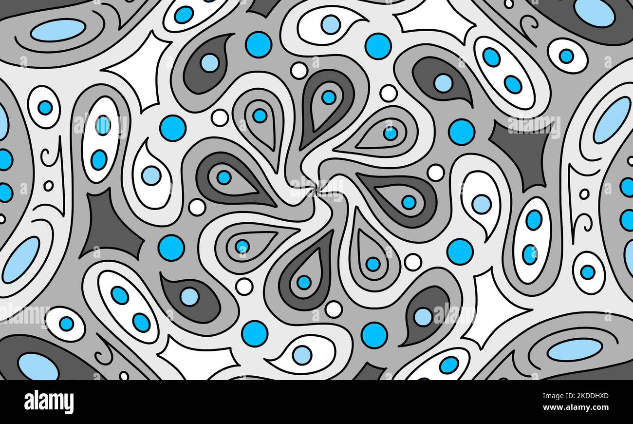 Spiral repeating pattern paisley symmetrical Stock Photo - Alamy