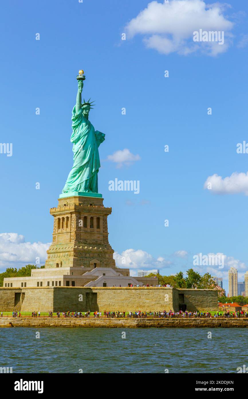 The Statue of Liberty on Liberty Island in New York Harbor, New York ...
