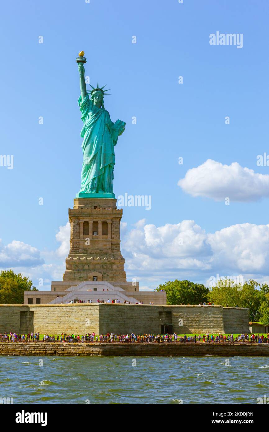 The Statue of Liberty on Liberty Island in New York Harbor, New York ...