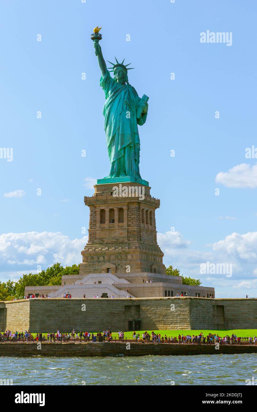The Statue of Liberty on Liberty Island in New York Harbor, New York ...