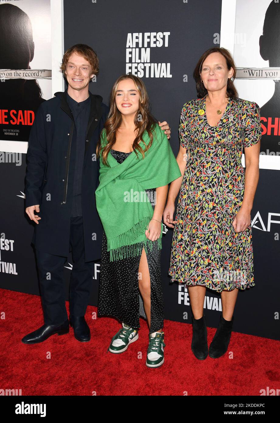 HOLLYWOOD, CA - NOVEMBER 04: (L-R) Alfie Allen, Iris Allen and Laura ...