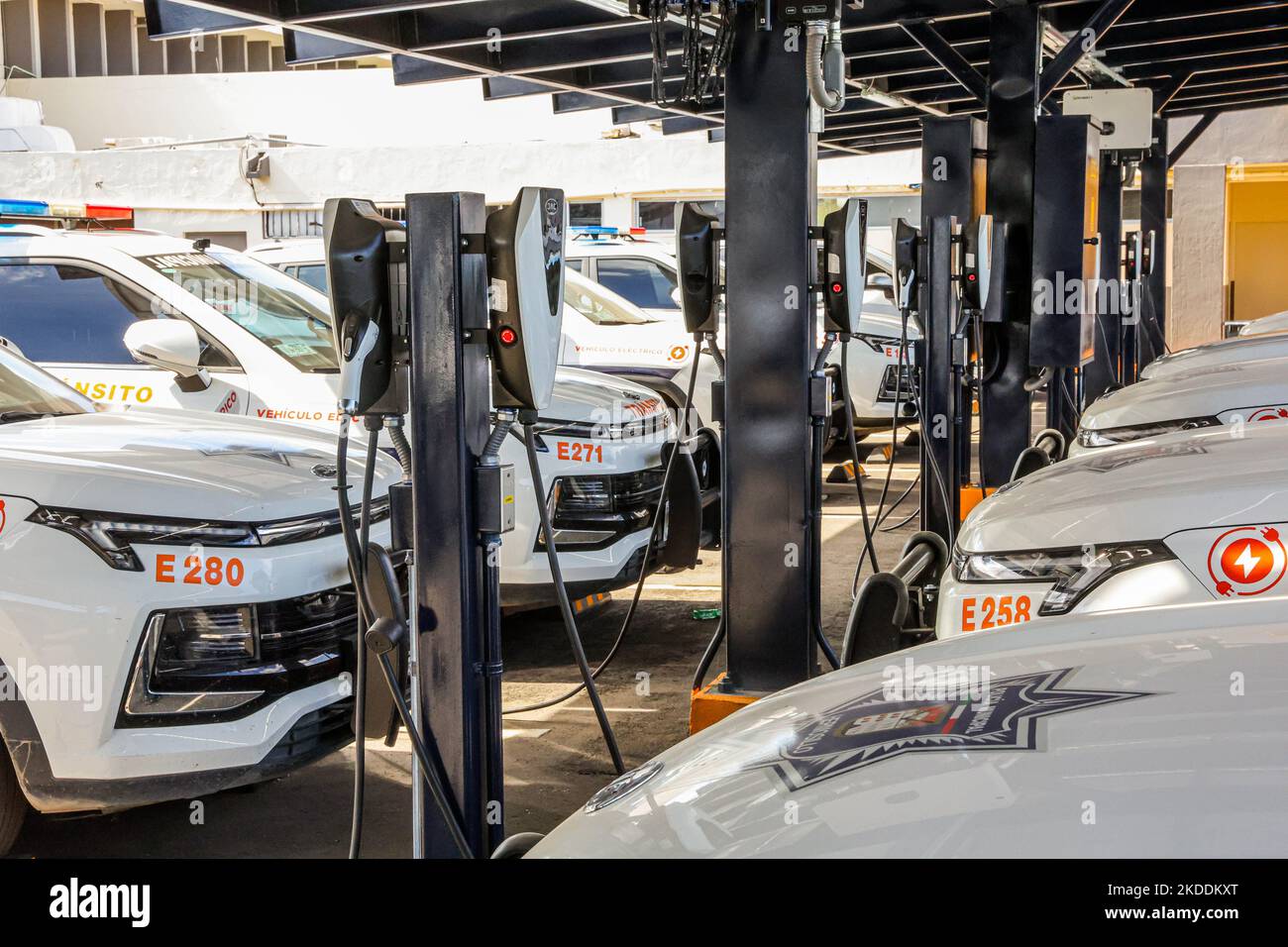 Electric patrols in the yard of the municipal police of Hermosillo ...