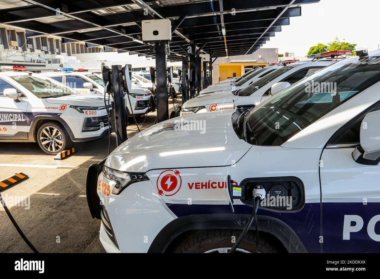 Electric patrols in the yard of the municipal police of Hermosillo ...