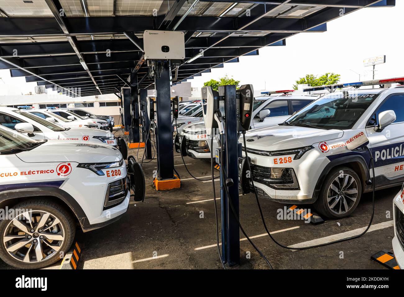 Electric patrols in the yard of the municipal police of Hermosillo ...
