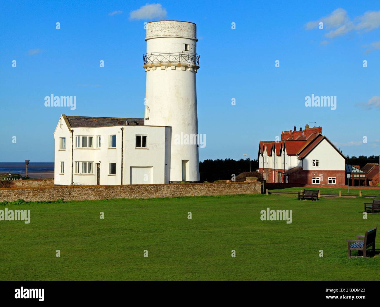 Old Hunstanton Lighthouse, Coastguard Cottages, Norfolk, England, UK ...