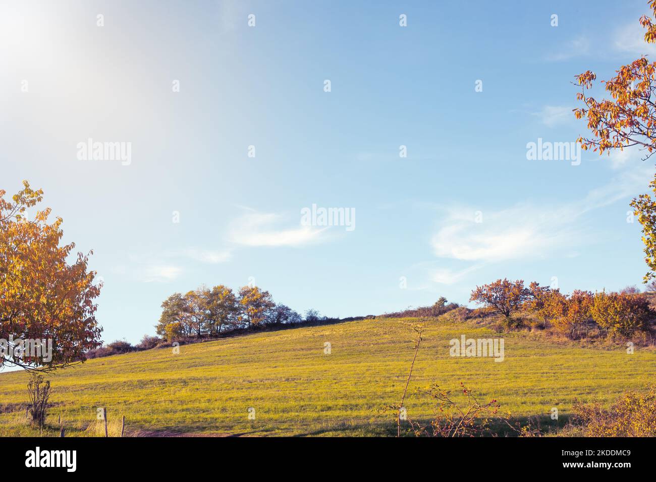 Hilly rural landscape in autumn season. High quality photo Stock Photo ...