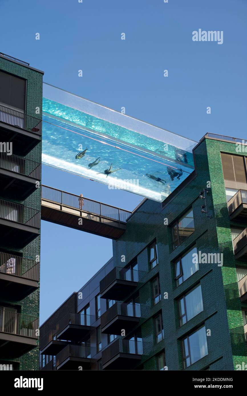 Sky pool at Embassy Gardens, Battersea, London Stock Photo - Alamy
