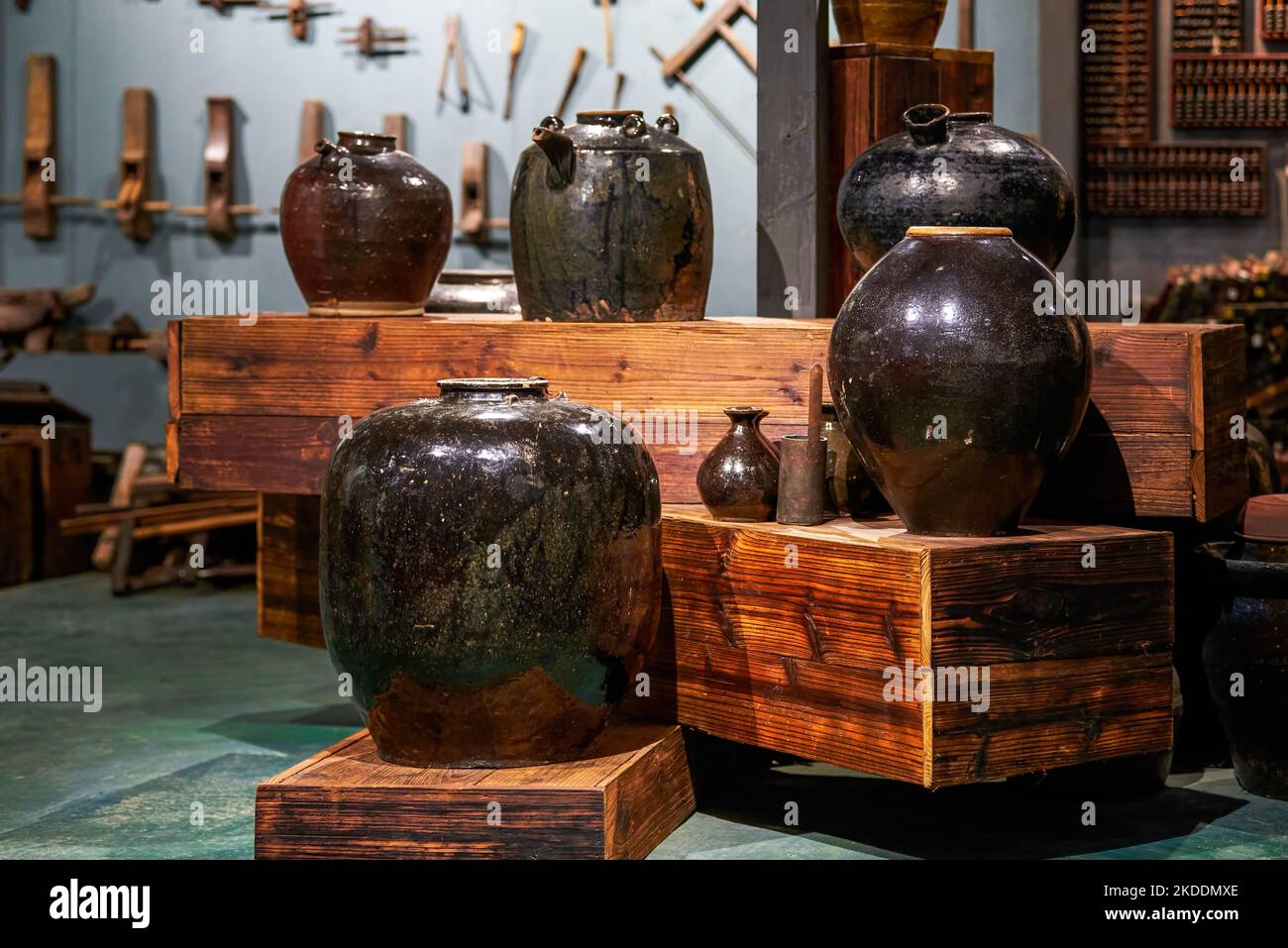 Indoor beautiful clay pot water tank close-up Stock Photo - Alamy