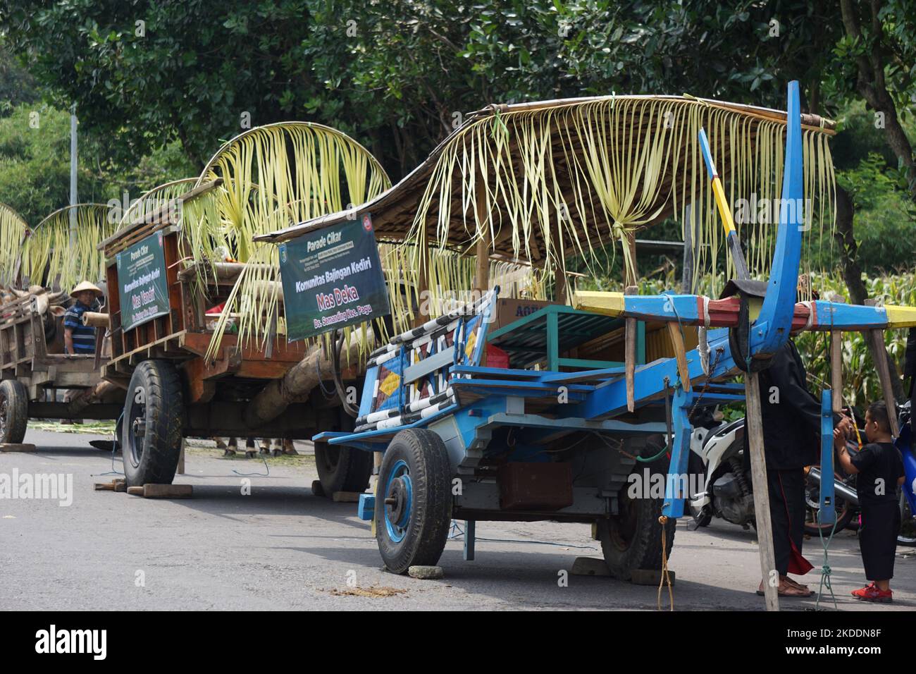 Cikar parade Kediri. Cikar is one of Indonesian traditional ...