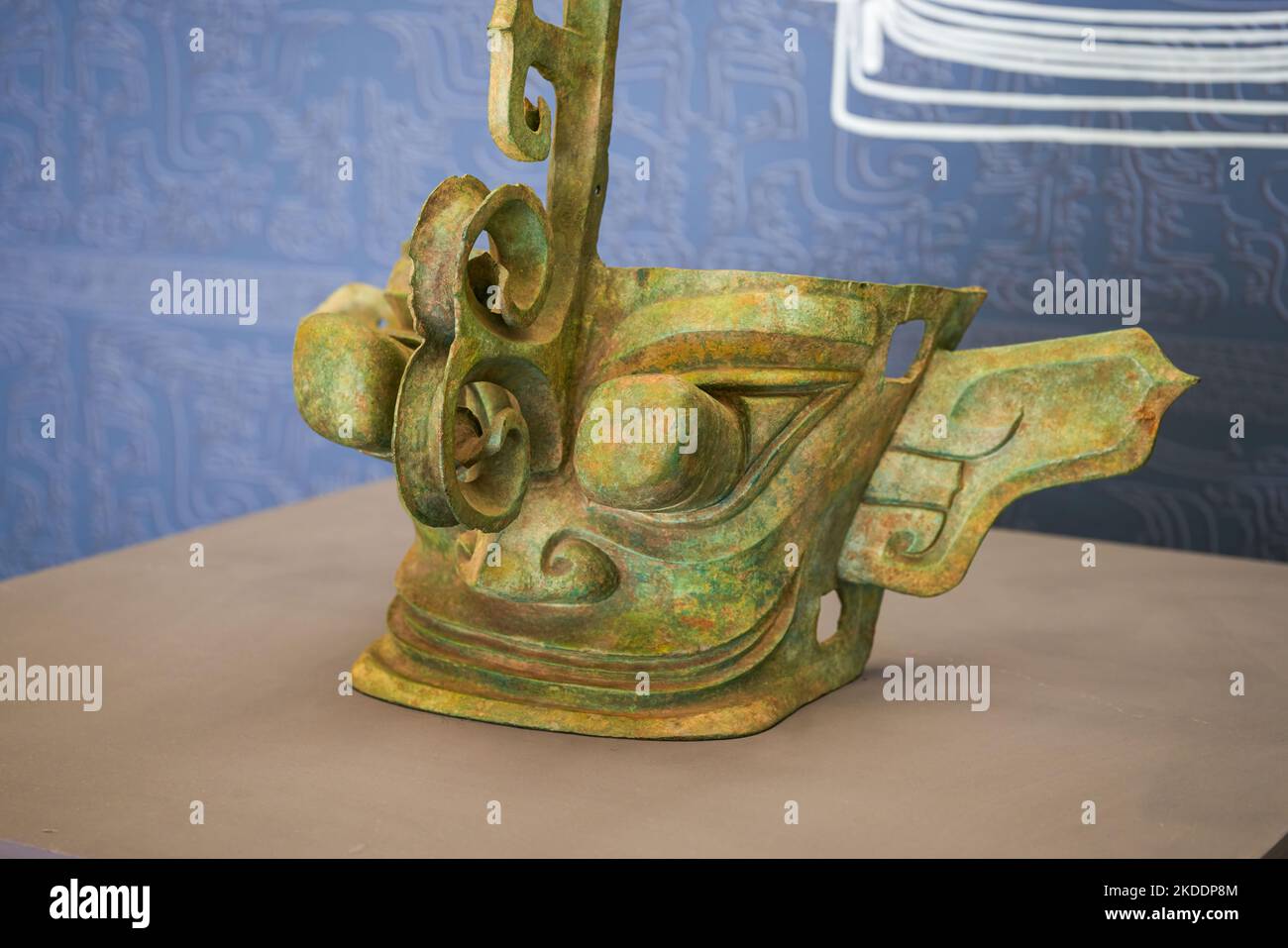 Close-up of bronze masks from ancient Chinese Bashu culture Stock Photo ...