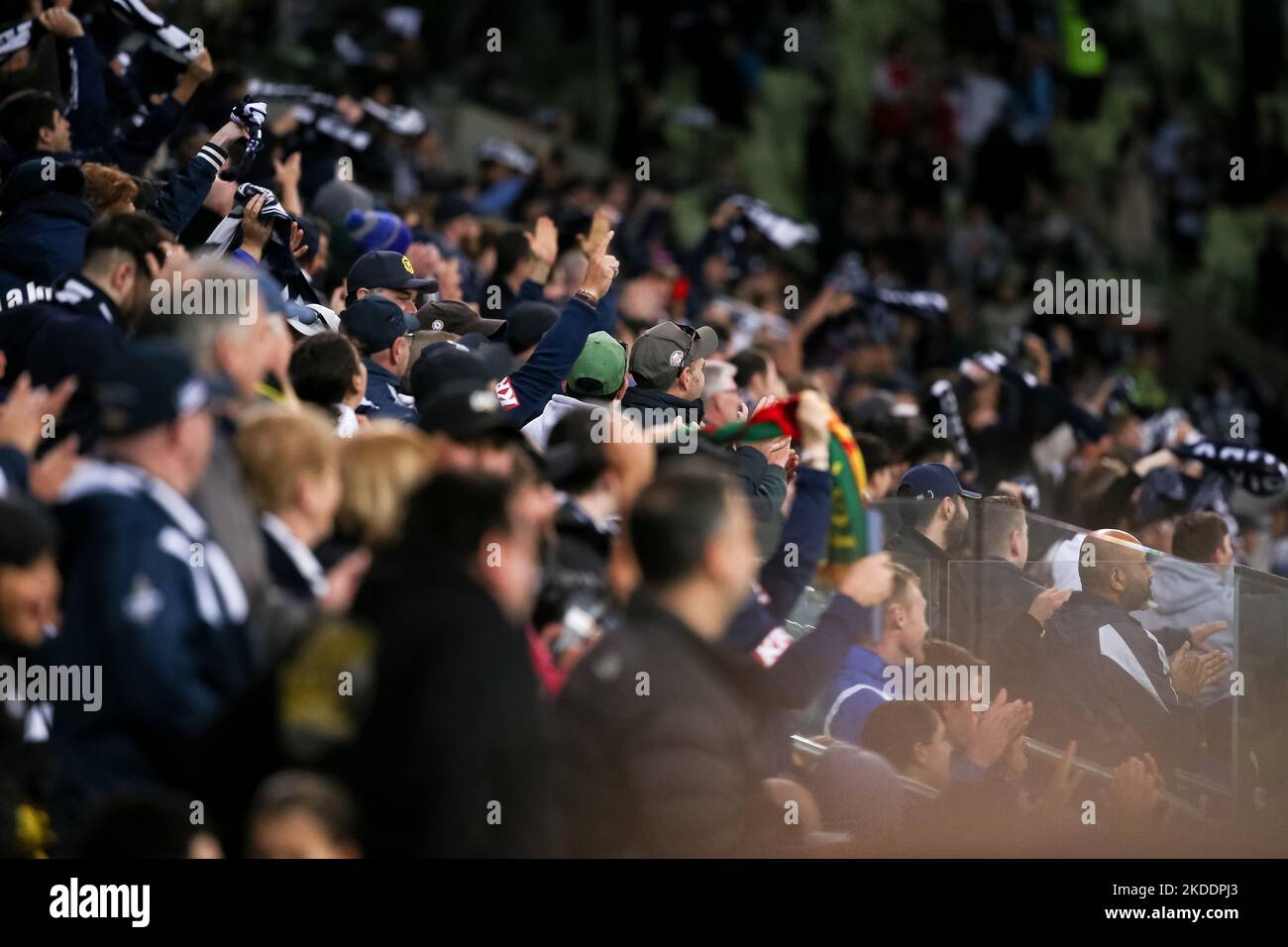Melbourne, Australia, 4 November, 2022. Melbourne Victory fans cheer ...