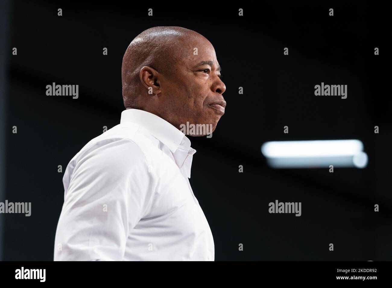 Mayor Eric Adams speaks during election campaign rally for Governor ...