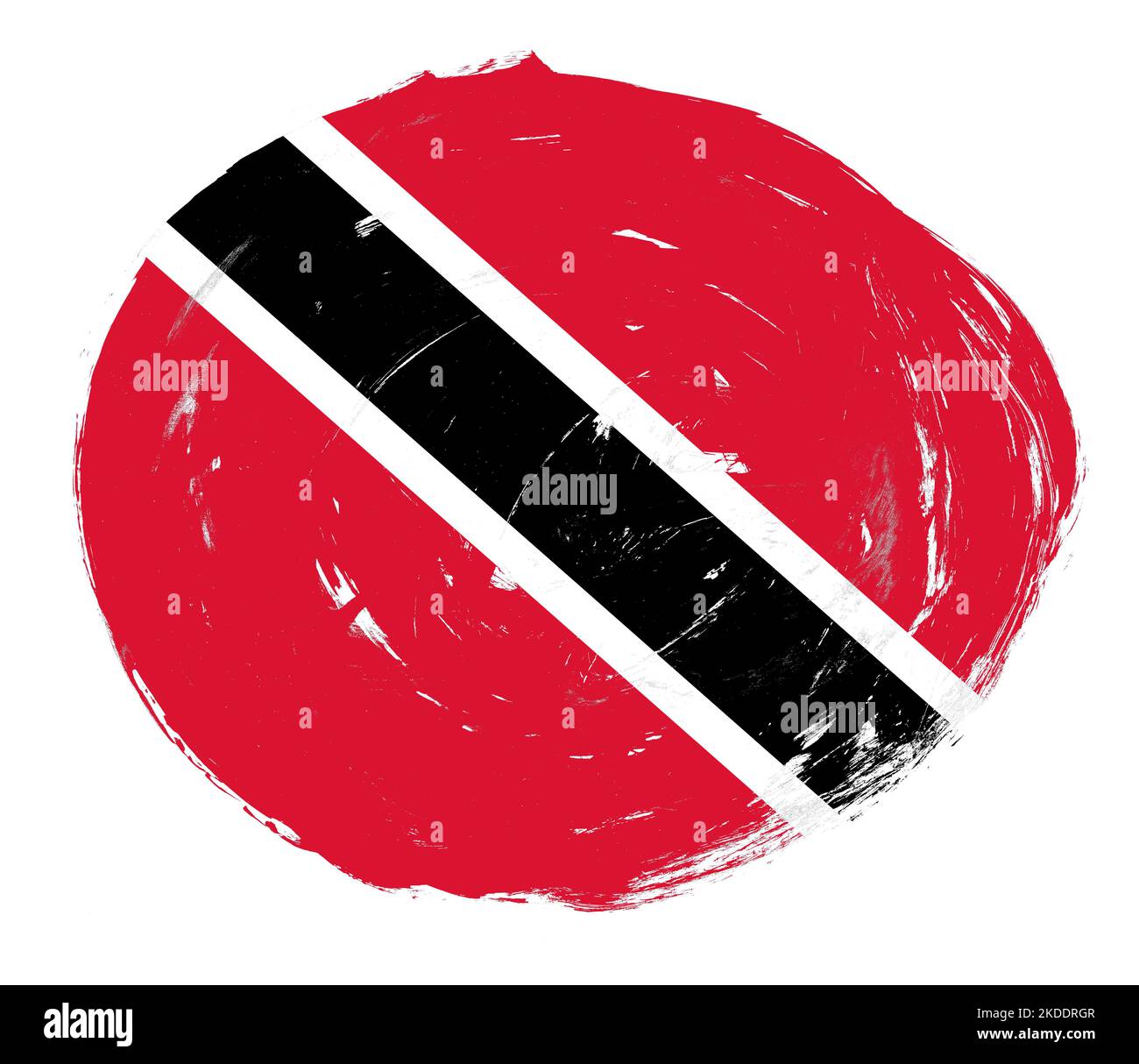 Trinidad and tobago flag painted on a distressed white stroke brush background Stock Photo - Alamy