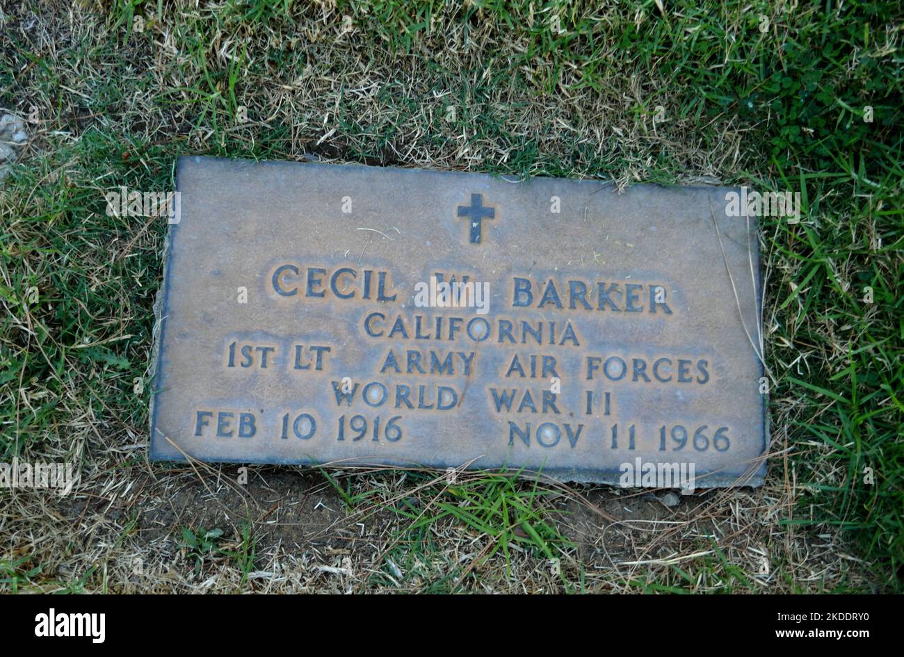 Los Angeles, California, USA 3rd November 2022 Cecil Barker's Grave at Forest Lawn Memorial Park ...