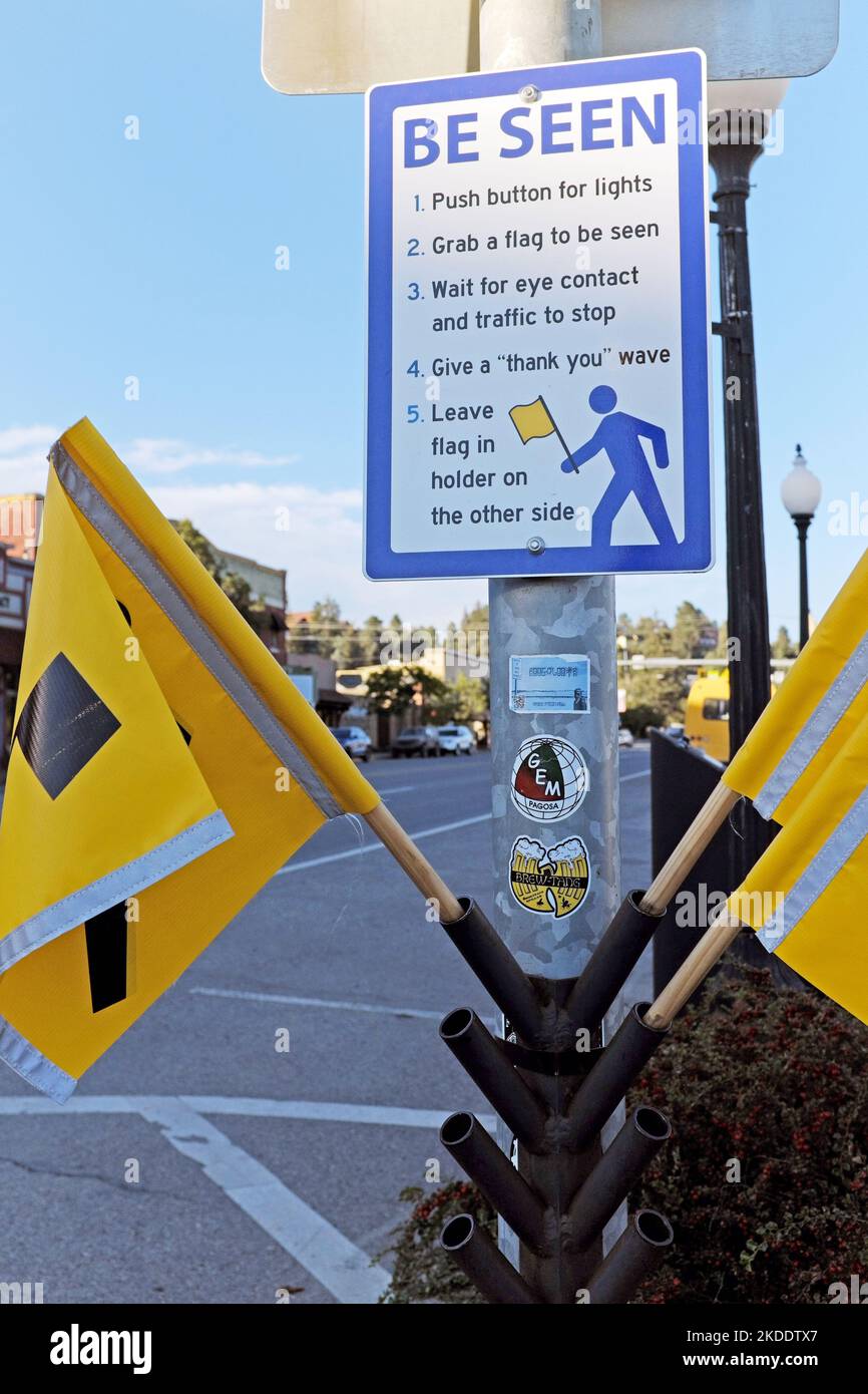 Crosswalk flags vertical hi-res stock photography and images - Alamy