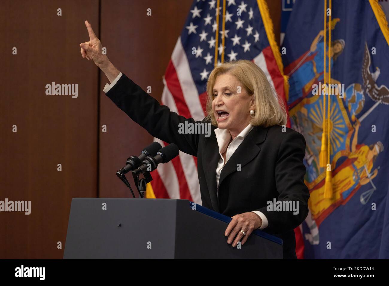 NEW YORK, N.Y. – November 3, 2022: Rep. Carolyn Maloney (D-NY ...