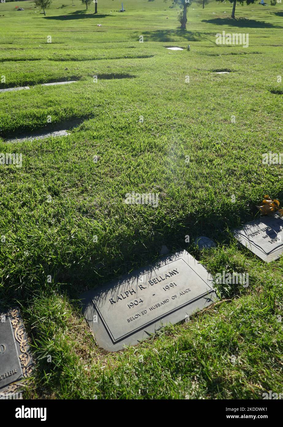 Los Angeles, California, USA 3rd November 2022 Actor Ralph Bellamy's Grave in Murmuring Trees ...