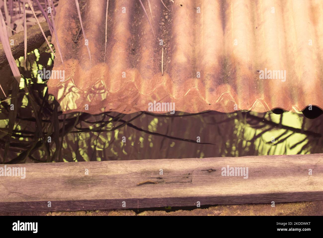 infrared image of the concrete well with zinc sheet on top to collect ...