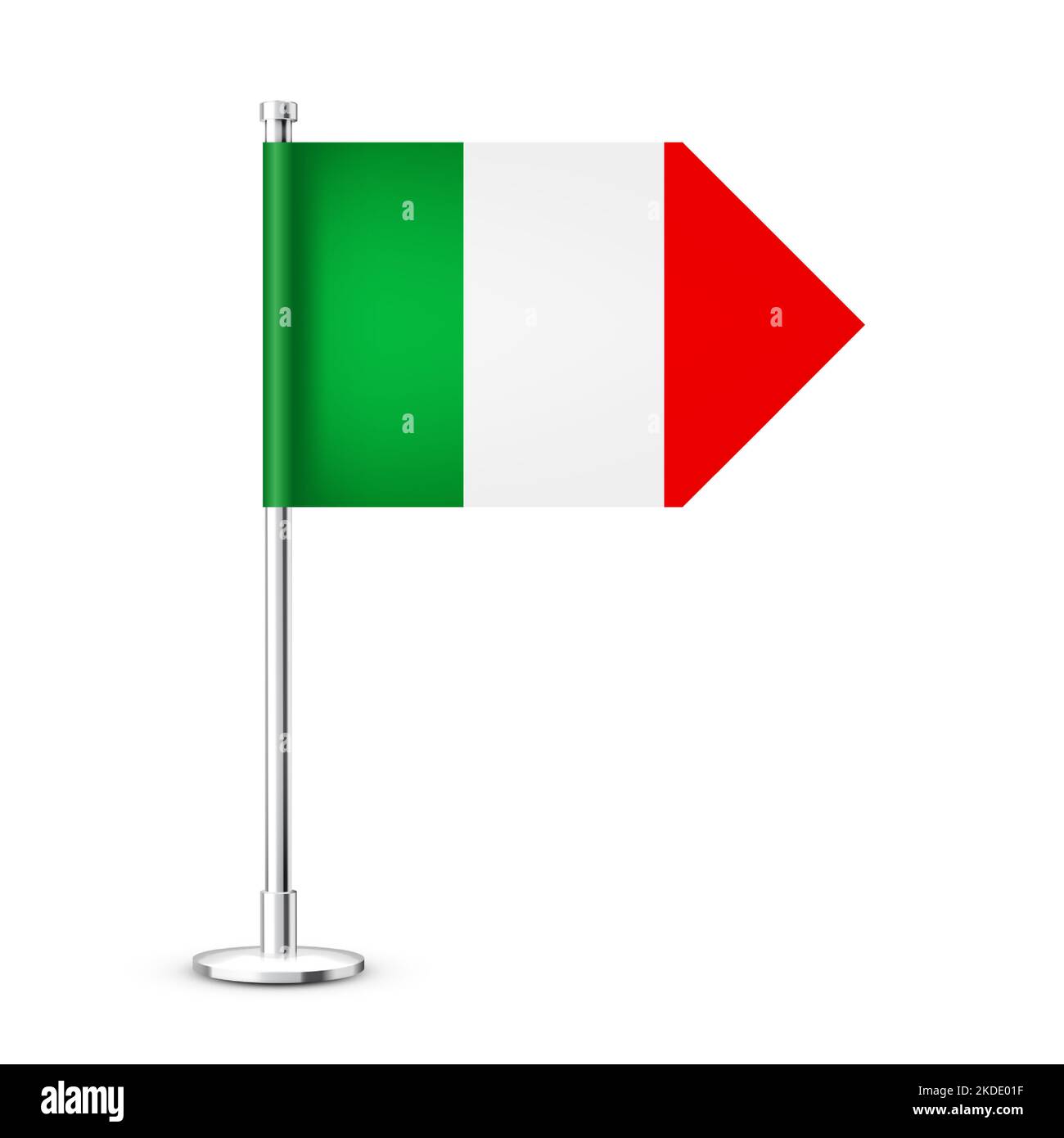 Realistic Italian table flag on a chrome steel pole. Souvenir from ...