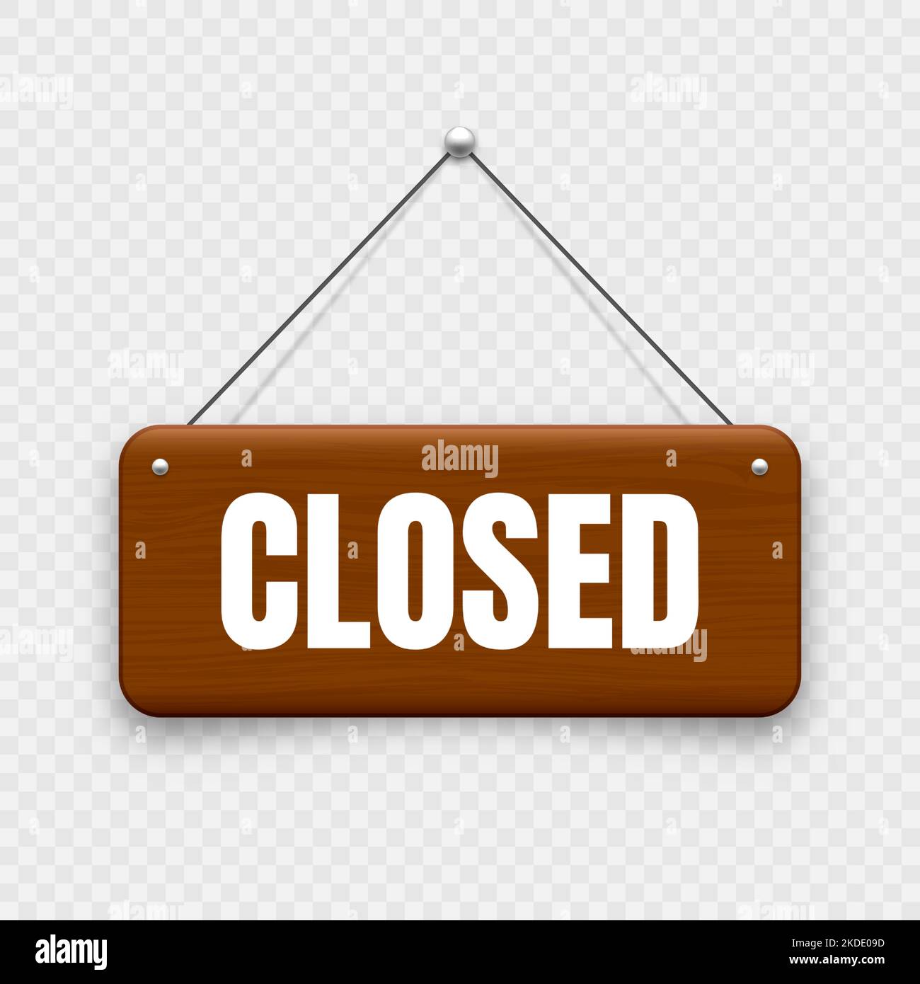 Wooden closed hanging signboard. Vintage made of wood door sign for ...