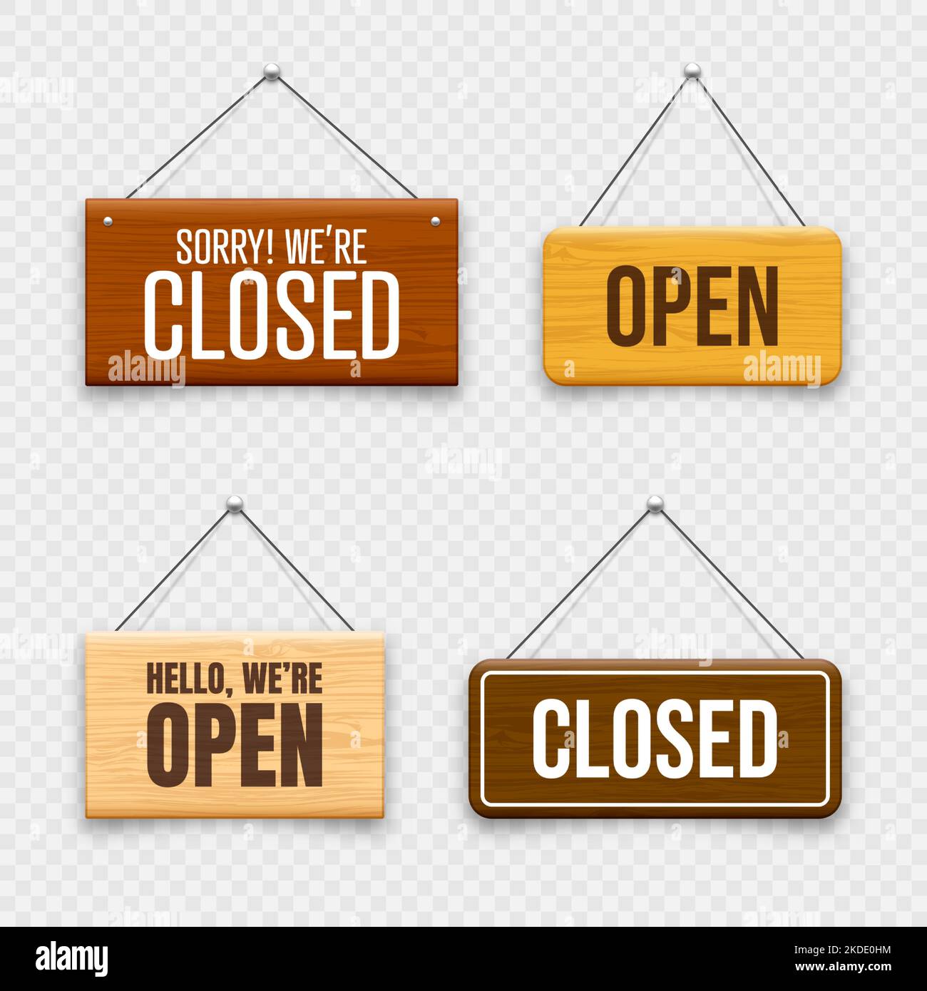 Wooden open or closed hanging signboards. Made of wood door sign for ...