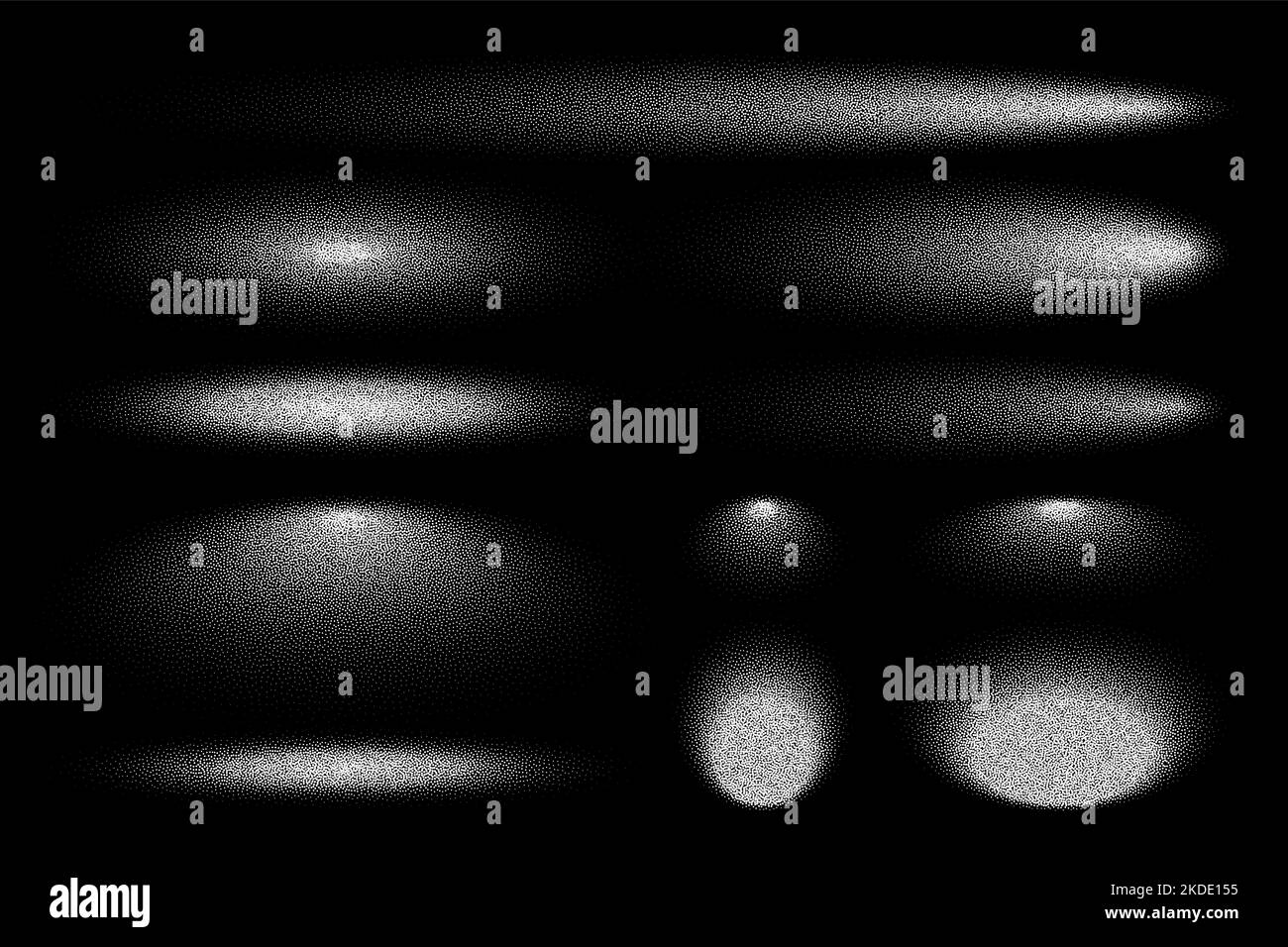 Stipple shadows set, dotted design elements. Fading gradient. Stippling ...