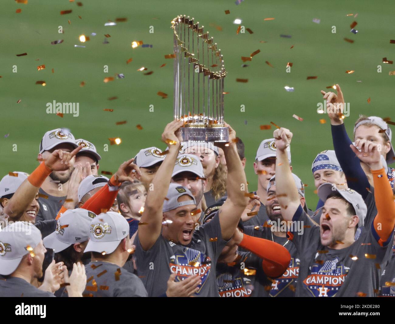 Houston Astros players celebrate with the World Series Championship ...
