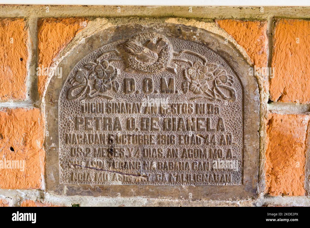 A tomb marker inside a church in Bicol, Philippines Stock Photo - Alamy