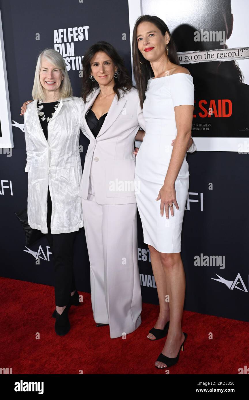 Los Angeles, USA. 04th Nov, 2022. Rebecca Corbett, Jodi Kantor & Megan ...