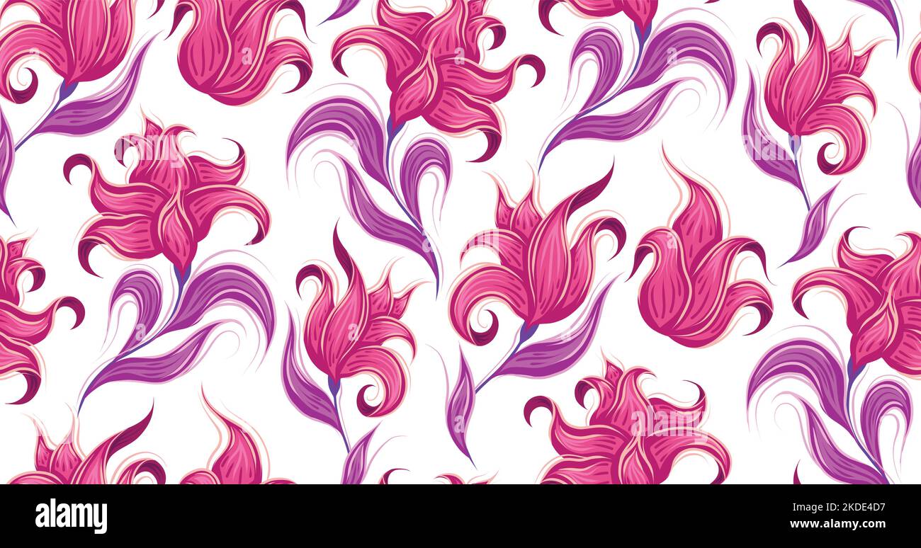 Fantastic floral texture on white background. Fairy tale blossom ...