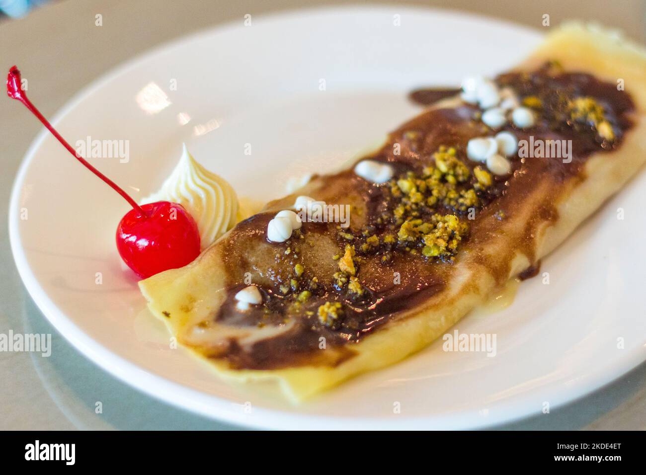 French crepe dessert with cherry and chocolate topping in Cebu City ...
