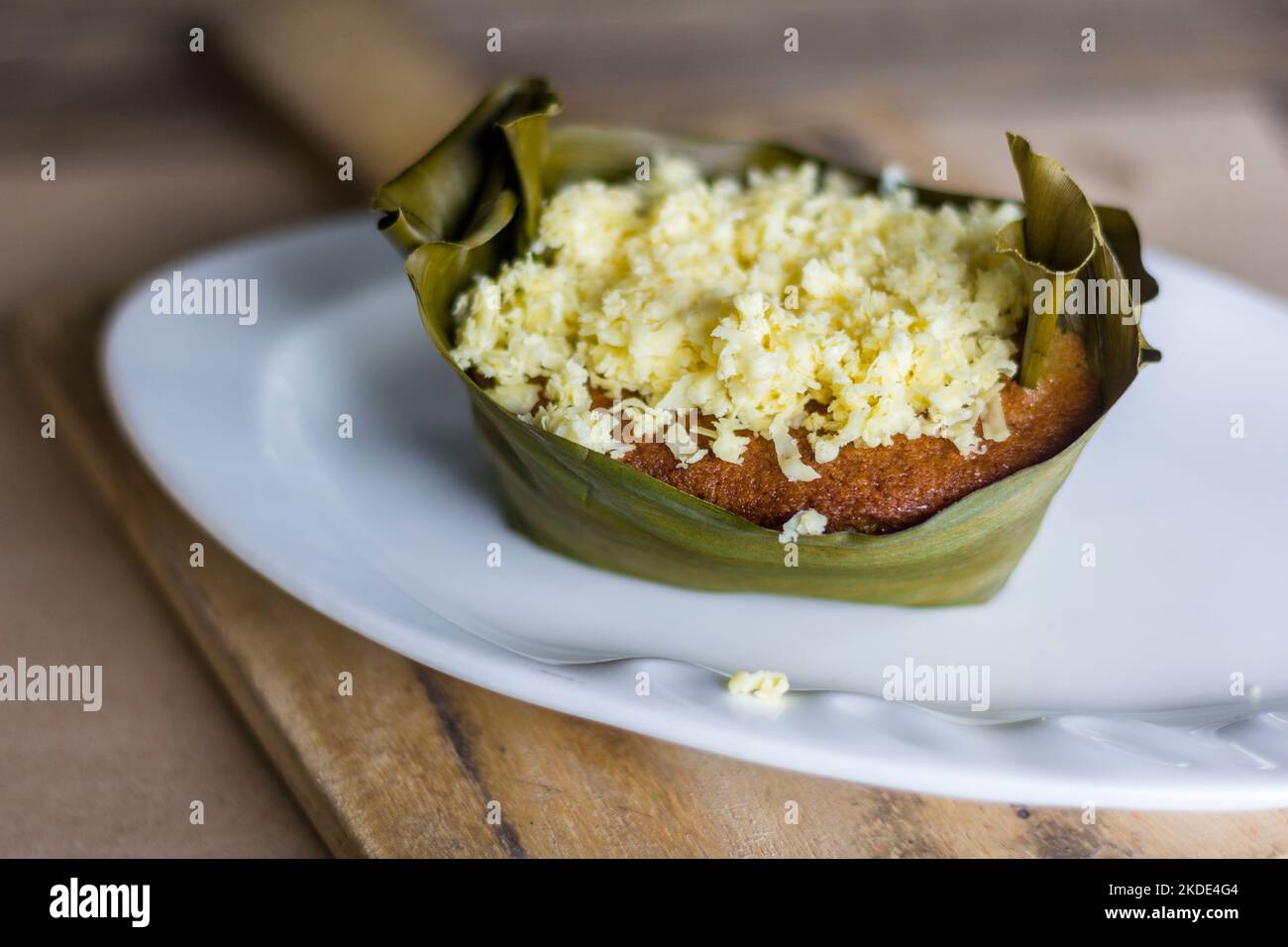 Traditional bibingka dessert topped with cheese in Davao City ...