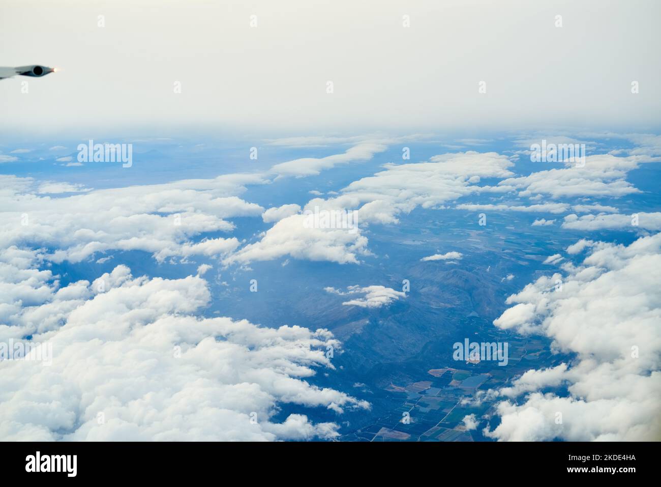 Nothing but blue sky and sunshine. a cloudy view seen from an airplane ...