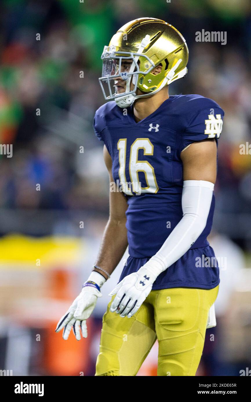 South Bend, Indiana, USA. 05th Nov, 2022. Notre Dame safety Brandon ...
