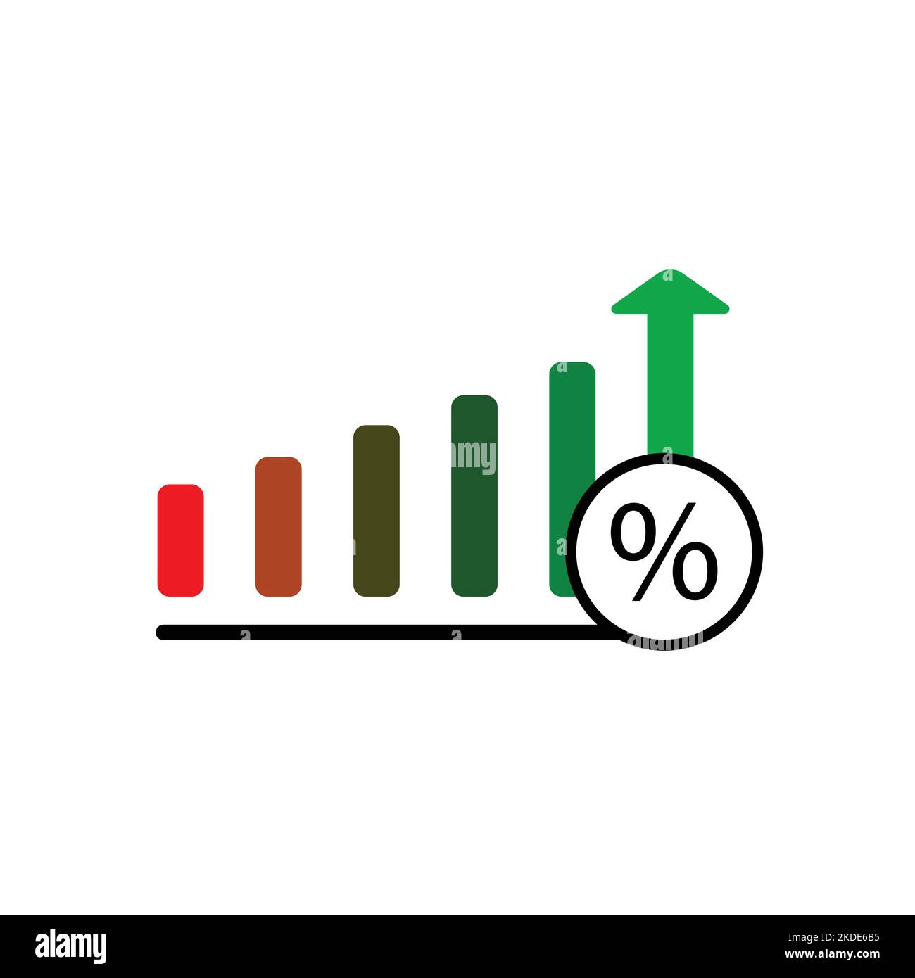 graph with arrow AND percentage Stock Vector Image & Art - Alamy